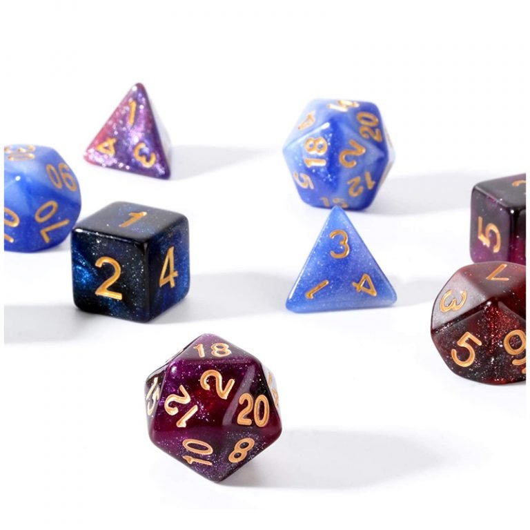 Set de 7 dados estrella poliédricos (Rojo / Negro) » El Cofre de Ulises